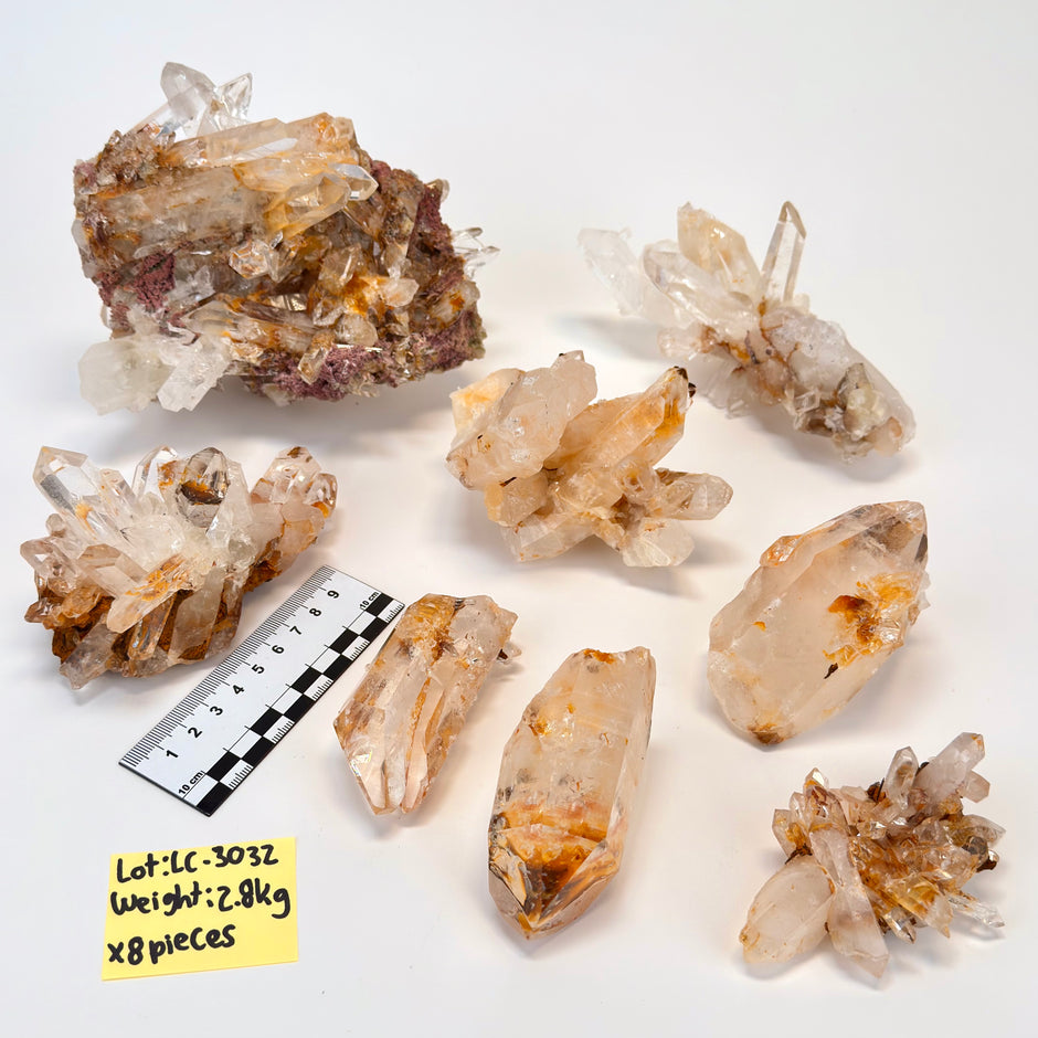 Dragon Fire Lemurian Quartz Clusters